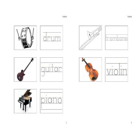 Musical instruments look and trace words (students who have trouble ...