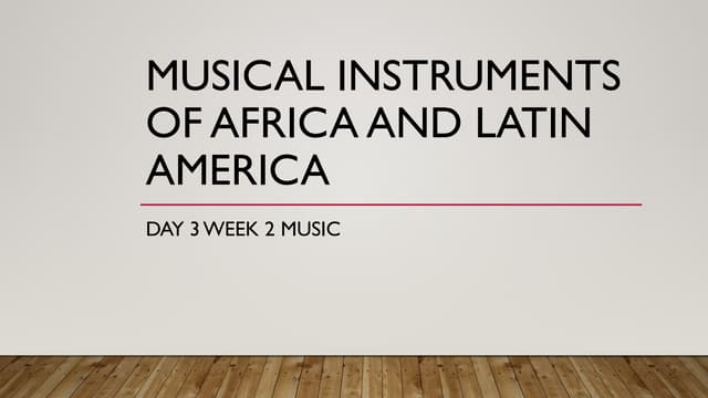 Musical intrument of Africa | PPTX