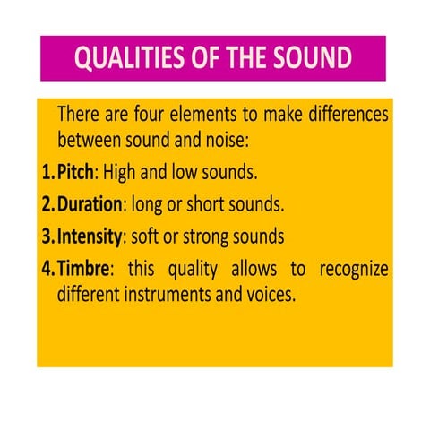 Musical languaje: qualities of the sound | PPT