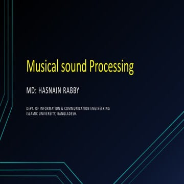 Musical Sound Processing Pptx Digital Audio Computer Software And