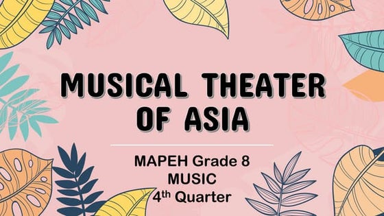Music 10 lesson #1 philippine operas and musical plays | PPTX | Music | Entertainment