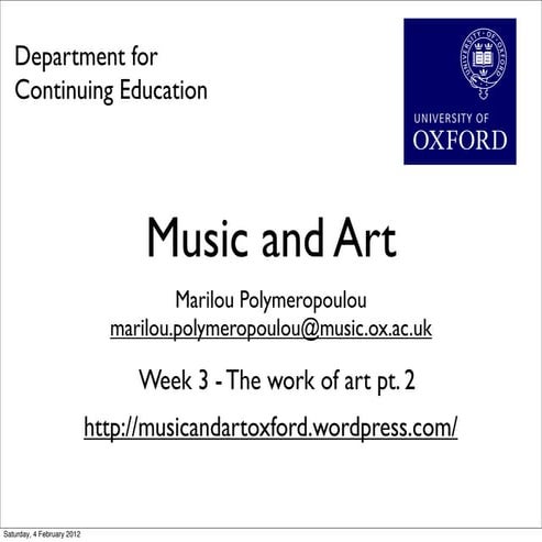 Music and art week 3 | PDF