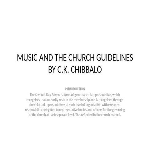 Music Ministry Presentation | PDF