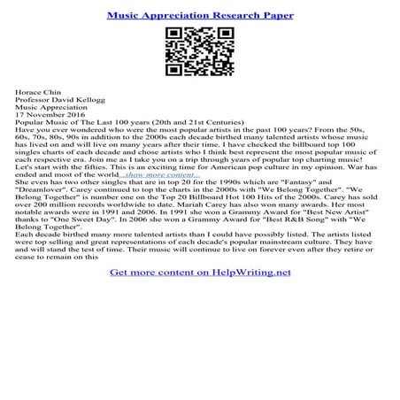 Music Appreciation Essay | PDF