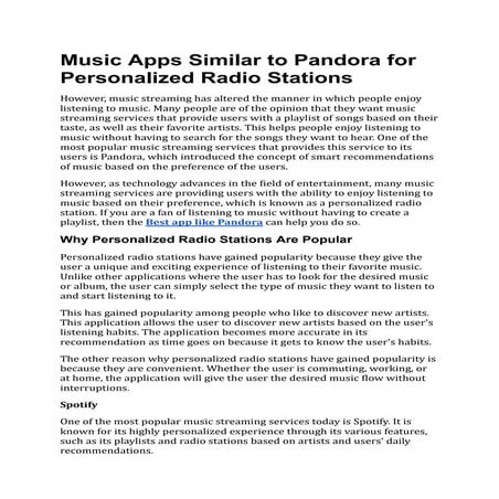 Music Apps Similar to Pandora for Personalized Radio Stations.pdf