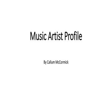 Music artist profile | PPTX