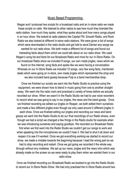 Example radio script | PDF