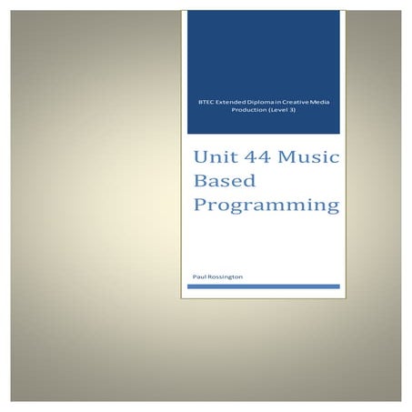 Music based programming workbook unit 44 | DOCX