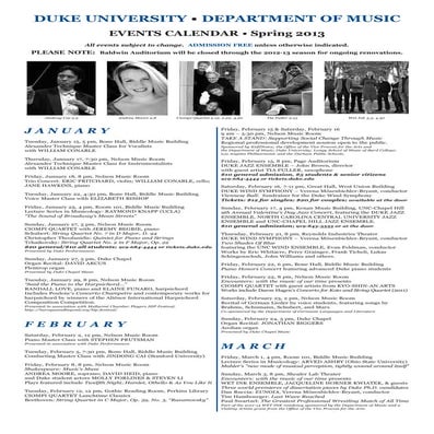 Music calendar spring 2015 | PDF