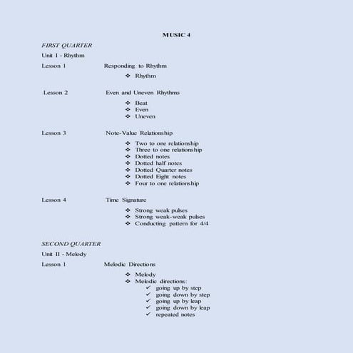 Music 4 - Course Outline | PDF