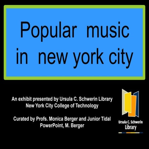 Popular Music in New York City | PPTX