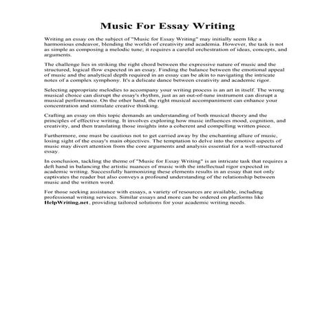 Music For Essay Writing | PDF