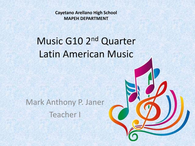 Music 10 lesson #1 latin american music | PPTX