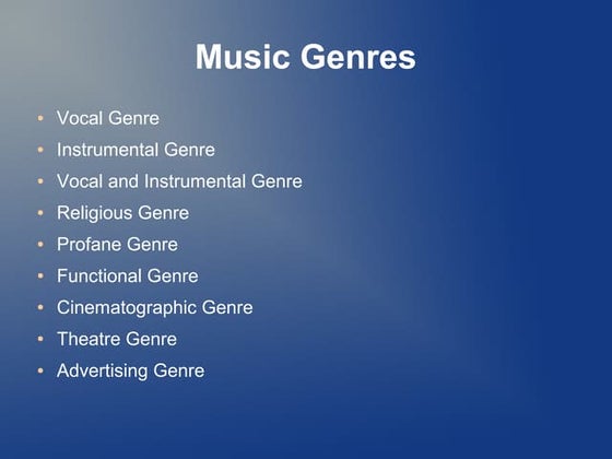 Musical genres 12 | PPT