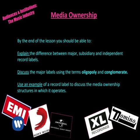 Media Ownership in the music industry lesson 2013 | PPT