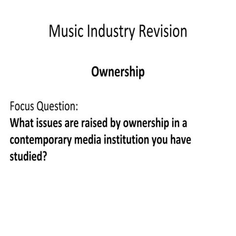 Music Industry Revision L1 | PPT