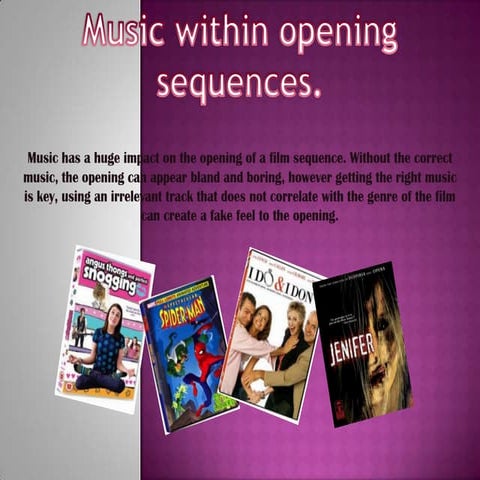 Music in opening titles. | PPTX