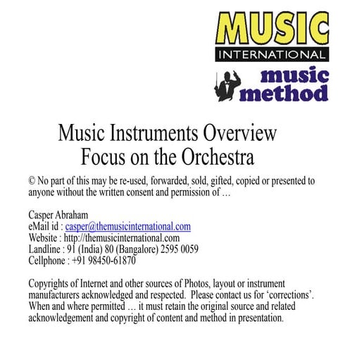 Music international instruments presentation | PPT