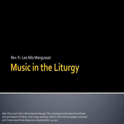 Music in the Liturgy | PPTX