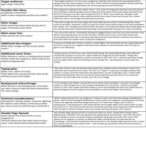 Music magazine final ideas | PDF