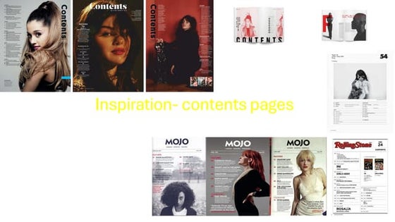 Music Magazine contents page media studies | PPT