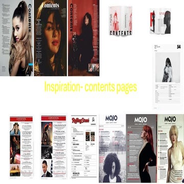 Music Magazine contents page media studies | PDF
