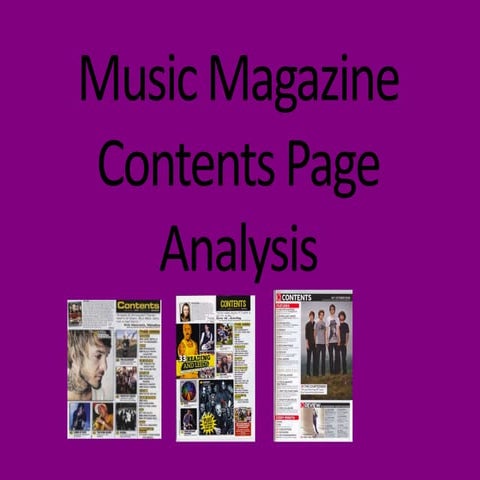 Music Magazine Contents Page Analysis | PPT