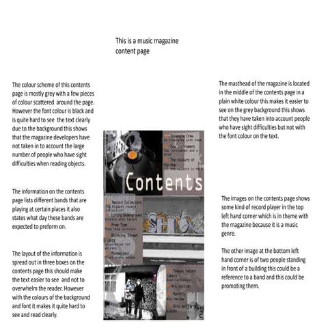 Music magazine contents pages | PPTX | Desktop Publishing | Computer ...