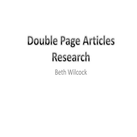 Magazine double page spread research | PDF