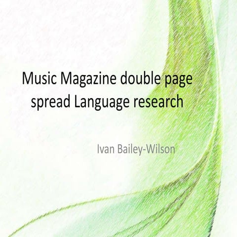 Music magazine double page spread language research | PPTX