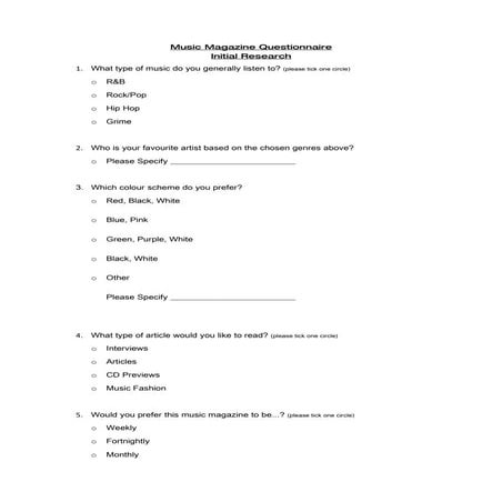 Questionnaire | DOCX