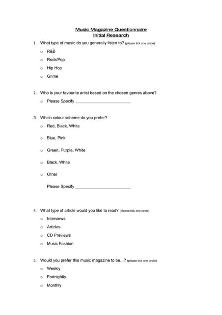 Questionnaire | PDF