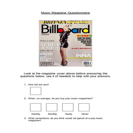 Questionnaire on music magazines | DOCX
