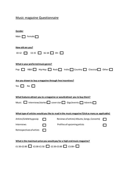 Audience Research Questionnaire | PDF