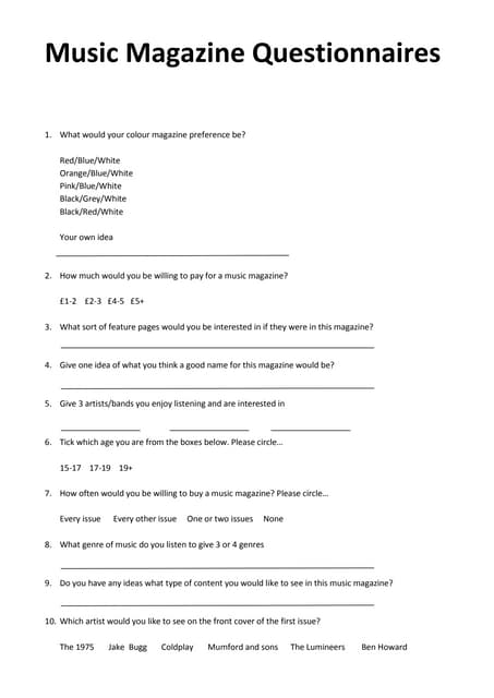 Questionnaire | PDF