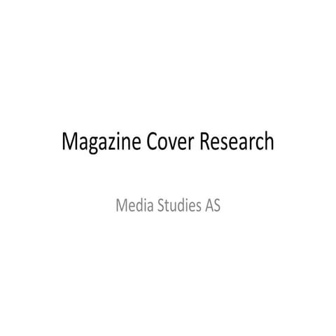 Magazine cover analysis | PPTX
