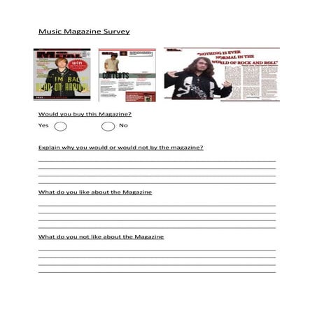 Music magazine survey | DOCX