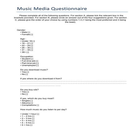 Music media questionnaire | DOCX