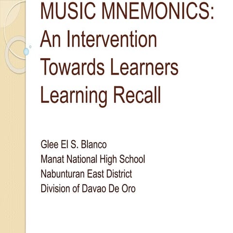 MUSIC MNEMONICS - Glee El Blanco.pptx | Classical Music | Music