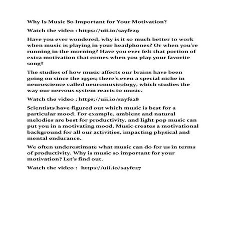 Music motivation | PDF
