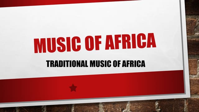 Musical instruments( Idiophones ) of Africa | PPTX