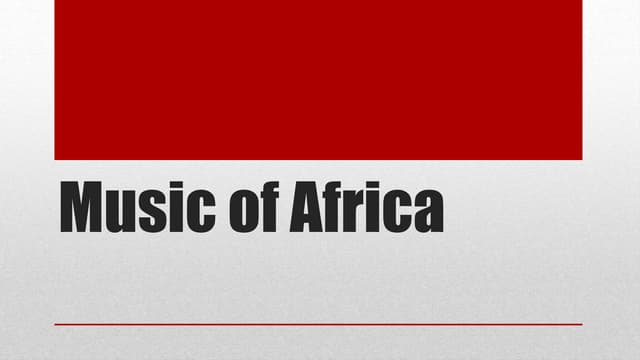 Musical instruments( Idiophones ) of Africa | PPTX