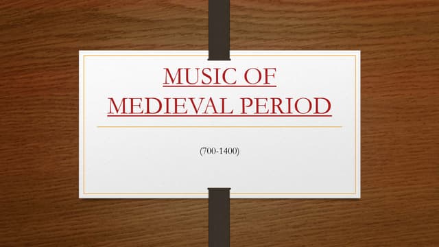 Music of the Medieval, Renaissance, Baroque music | PPT