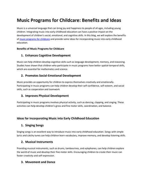 Music and Movement | PPTX