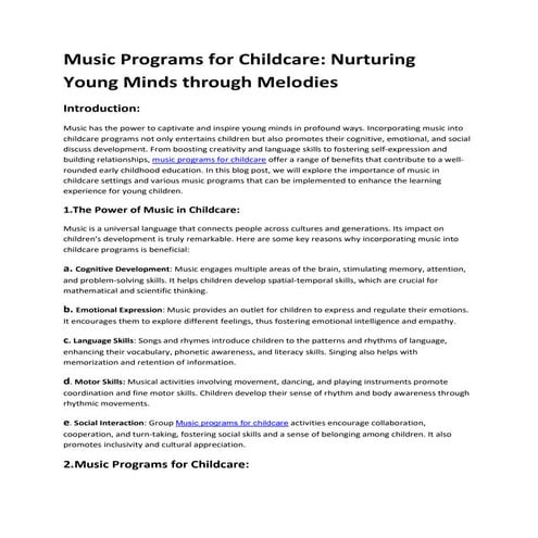 Music and Movement | PPTX