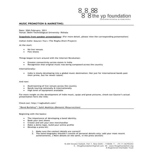 Music promotion | PDF