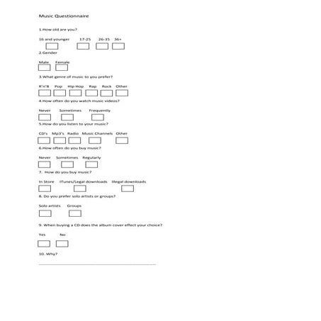 Music questionairre (autosaved) | PDF