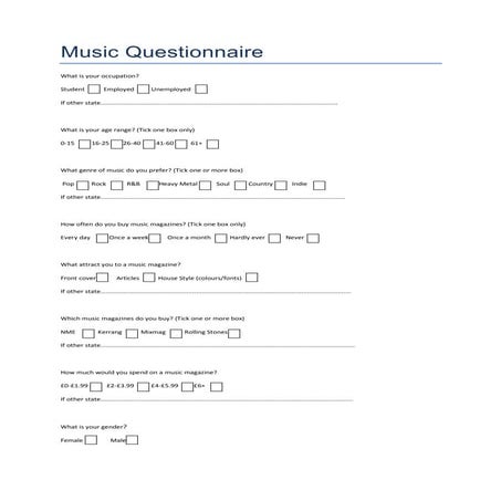 Music questionnaire | DOCX