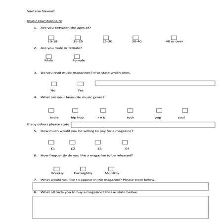 Music questionnaire | DOCX
