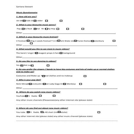 Music questionnaire | DOCX